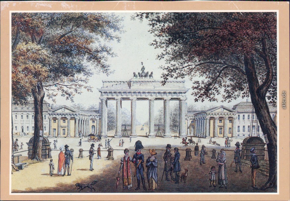 Berlin um 1820 - Brandenburger Tor - Aquarell mit Feder - Märkisches ...