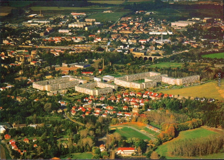 Luftbild vom Ort (Neubaugebiet) :: Löbau :: Ansichtskarten-Lexikon