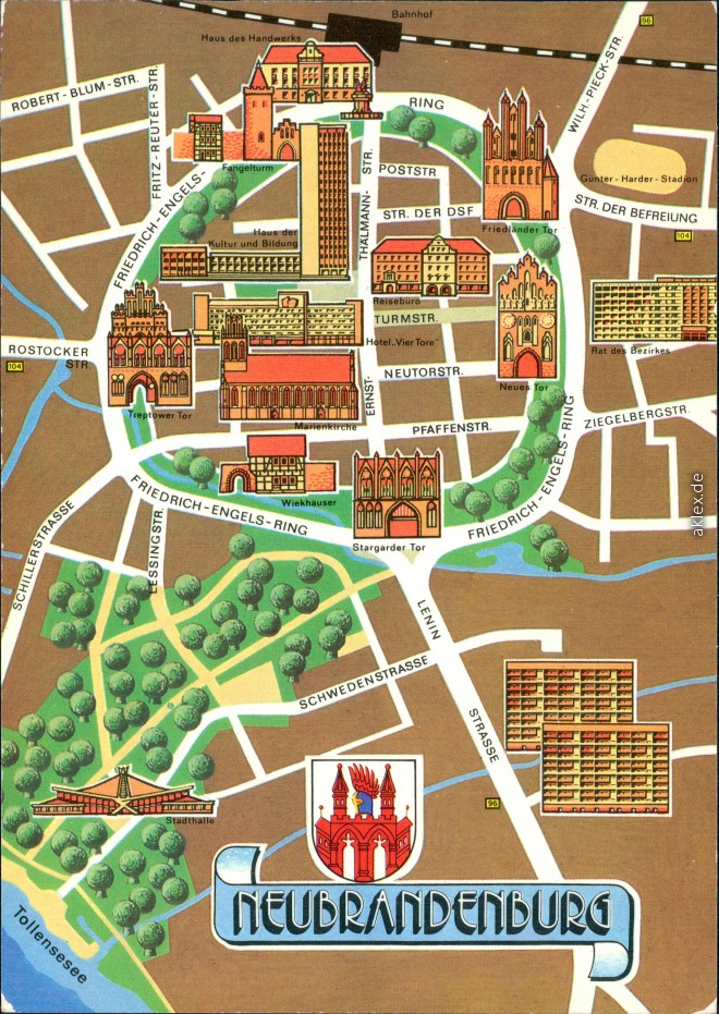 Stadtplan :: Neubrandenburg :: Ansichtskarten-Lexikon
