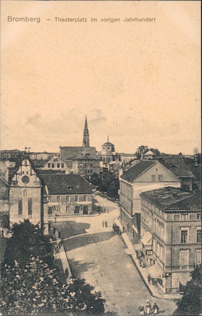 Theaterplatz - Synagoge :: Bromberg :: Ansichtskarten-Lexikon