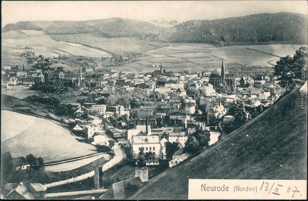 Blick auf Stadt und Fabriken :: Neurode :: Ansichtskarten-Lexikon