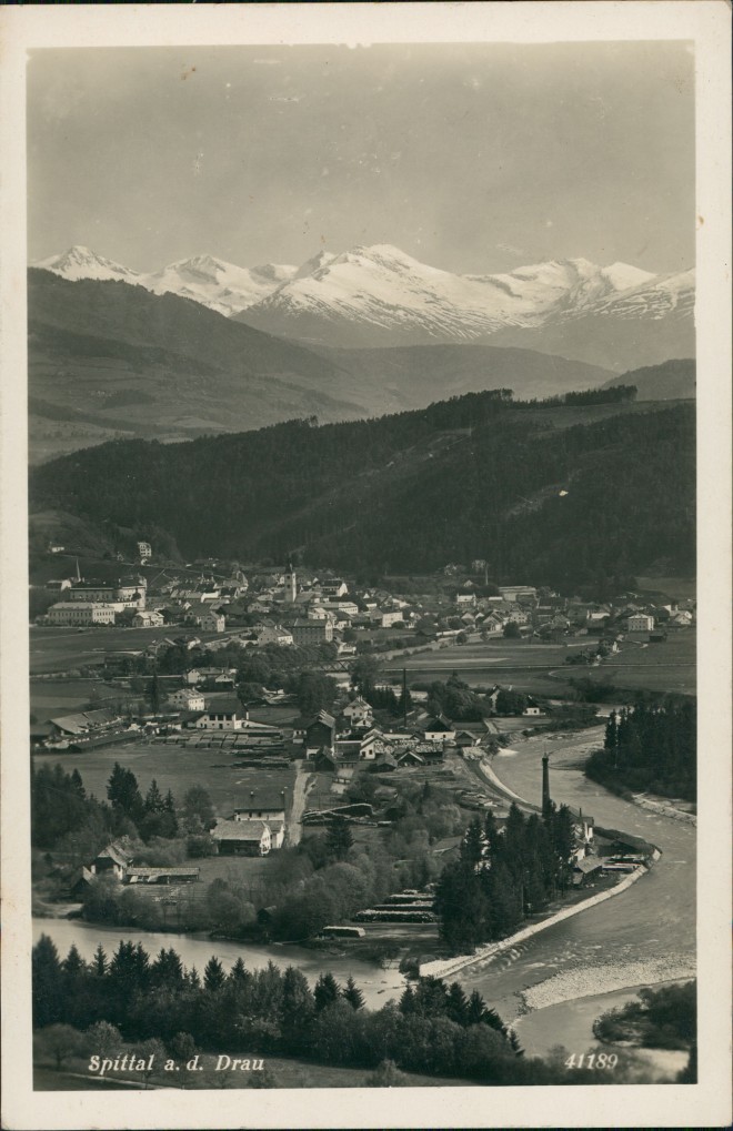 Panorama-Ansicht, Totale des Dorfes, Alpen Fernblick :: Spittal an der Drau :: Ansichtskarten ...