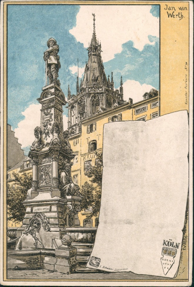 Jan van Werth Denkmal Künstler-Postkarte :: Köln :: Ansichtskarten-Lexikon