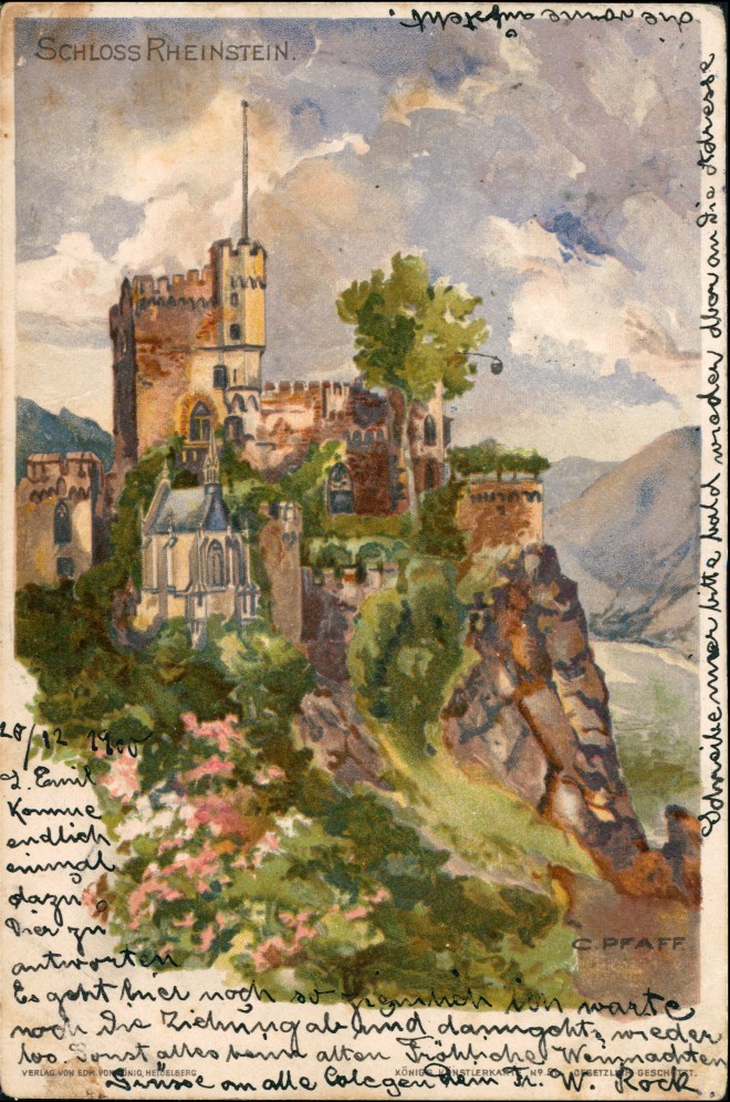 Burg / Schloss Rheinstein - Künstlerkarte :: Bingen am Rhein ...