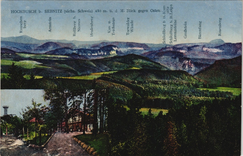 2 Bild Hochbusch - Gebirge, Restaurant :: Sebnitz :: Ansichtskarten-Lexikon