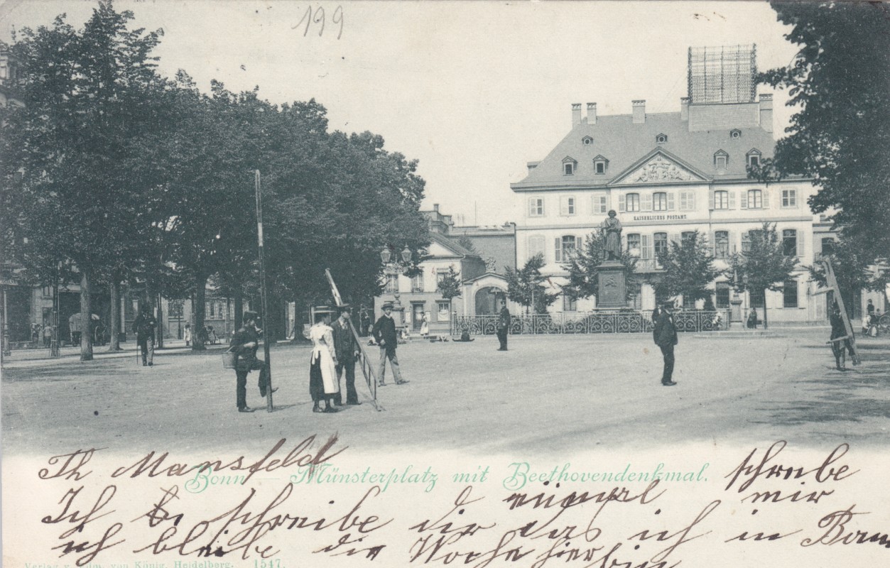 Münsterplatz mit Beethovendenkmal :: Bonn :: Ansichtskarten-Lexikon