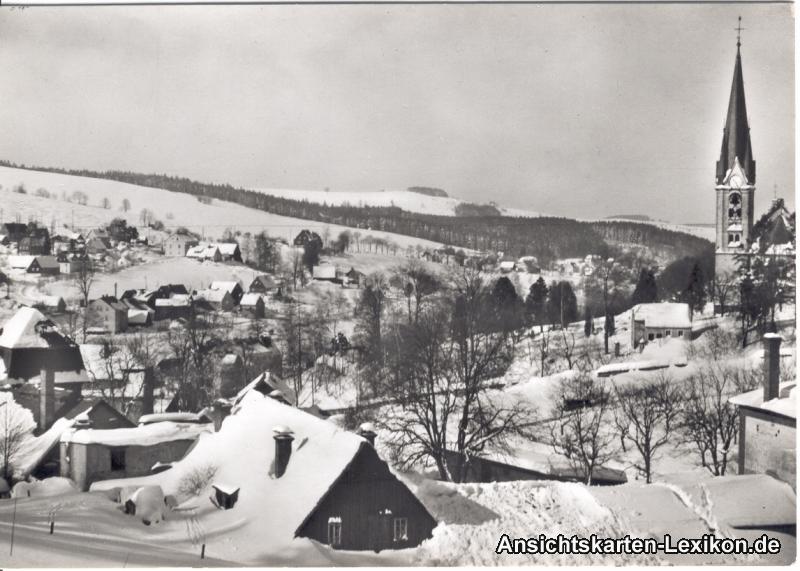 Blick zur Kirche im Winter :: Rechenberg-Bienenmühle :: Ansichtskarten ...