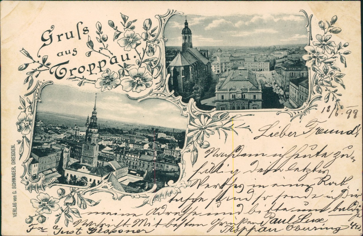 2 Bild Stadtansichten :: Troppau :: Ansichtskarten-Lexikon