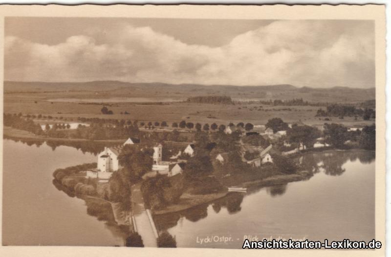 Luftbild - Blick auf die Insel :: Lyck :: Ansichtskarten-Lexikon