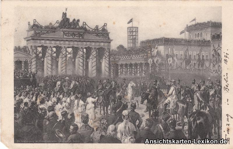 Rot Kreuz Karte: Einzug der Truppen in Berlin 1871 :: Mitte-Berlin ...