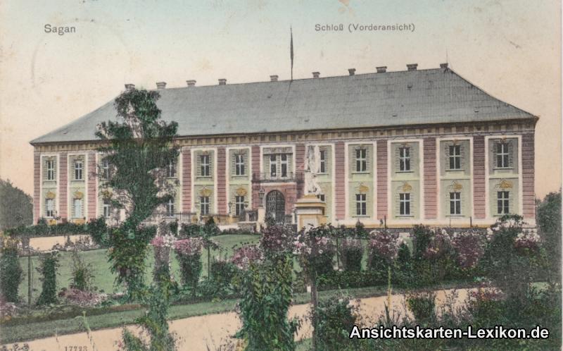 Schloß (Vorderseite) :: Sagan :: Ansichtskarten-Lexikon