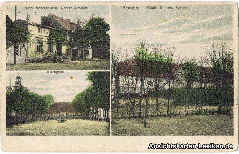 3 Bild Hotel, Kirchplatz und Fürst. Hohenz. Rentamt :: Beutnitz (Mark ...