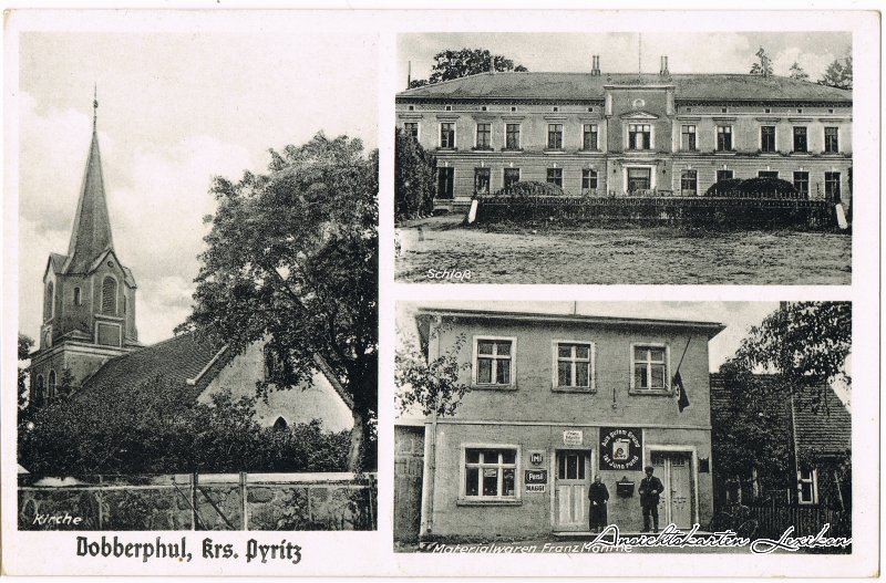 3 Bild: Kirche, Schloß und Warenhandlung :: Dobberphul (Kreis Pyritz ...
