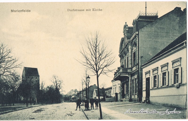 Dorfstraße und Kirche :: Marienfelde-Berlin :: Ansichtskarten-Lexikon