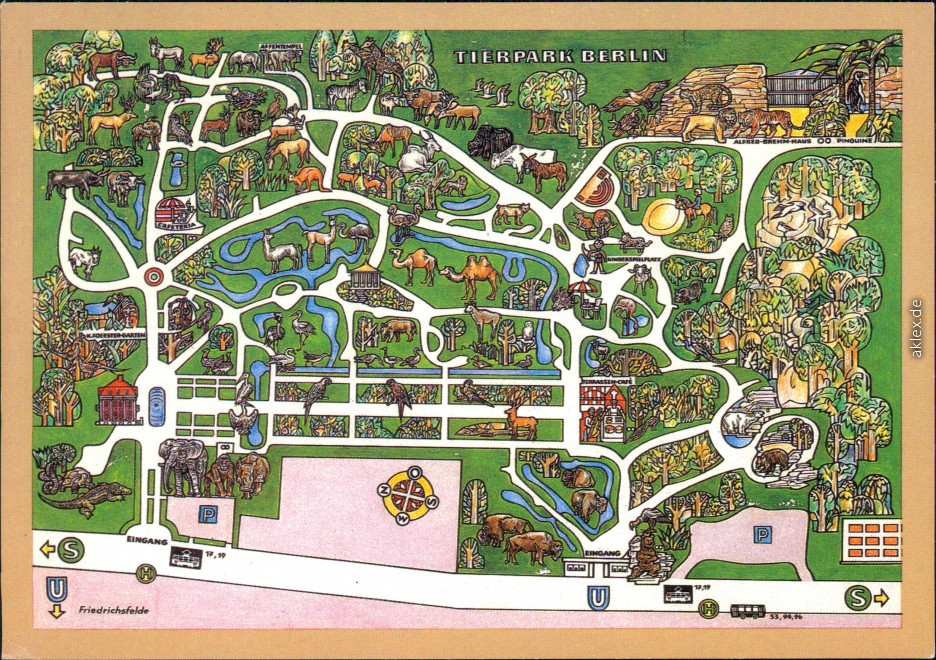 Landkarte: Tierpark :: Mitte-Berlin :: Ansichtskarten-Lexikon